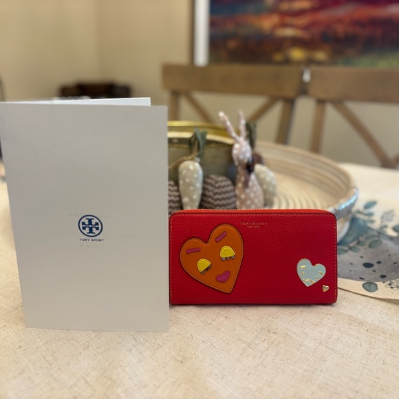 Tory Burch | Accessories | Tory Burch Red Wallet With Heart Details ...